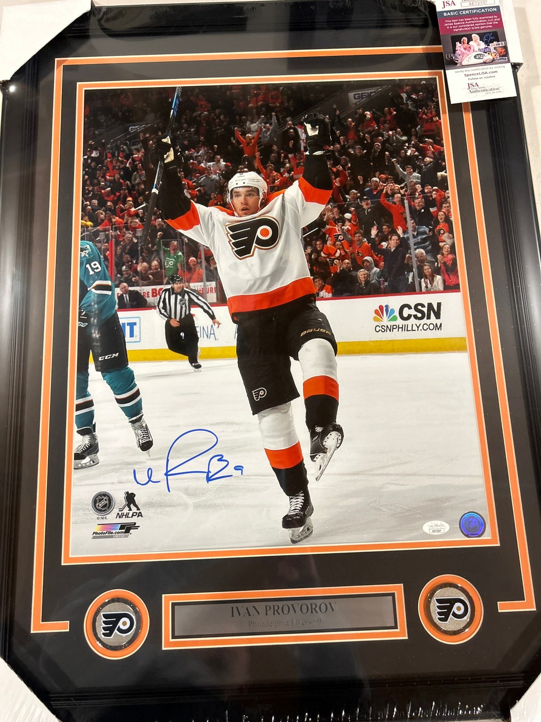 Ivan Provorov Autograph Signed Flyers 16x20 Photo Black Framed Black ...