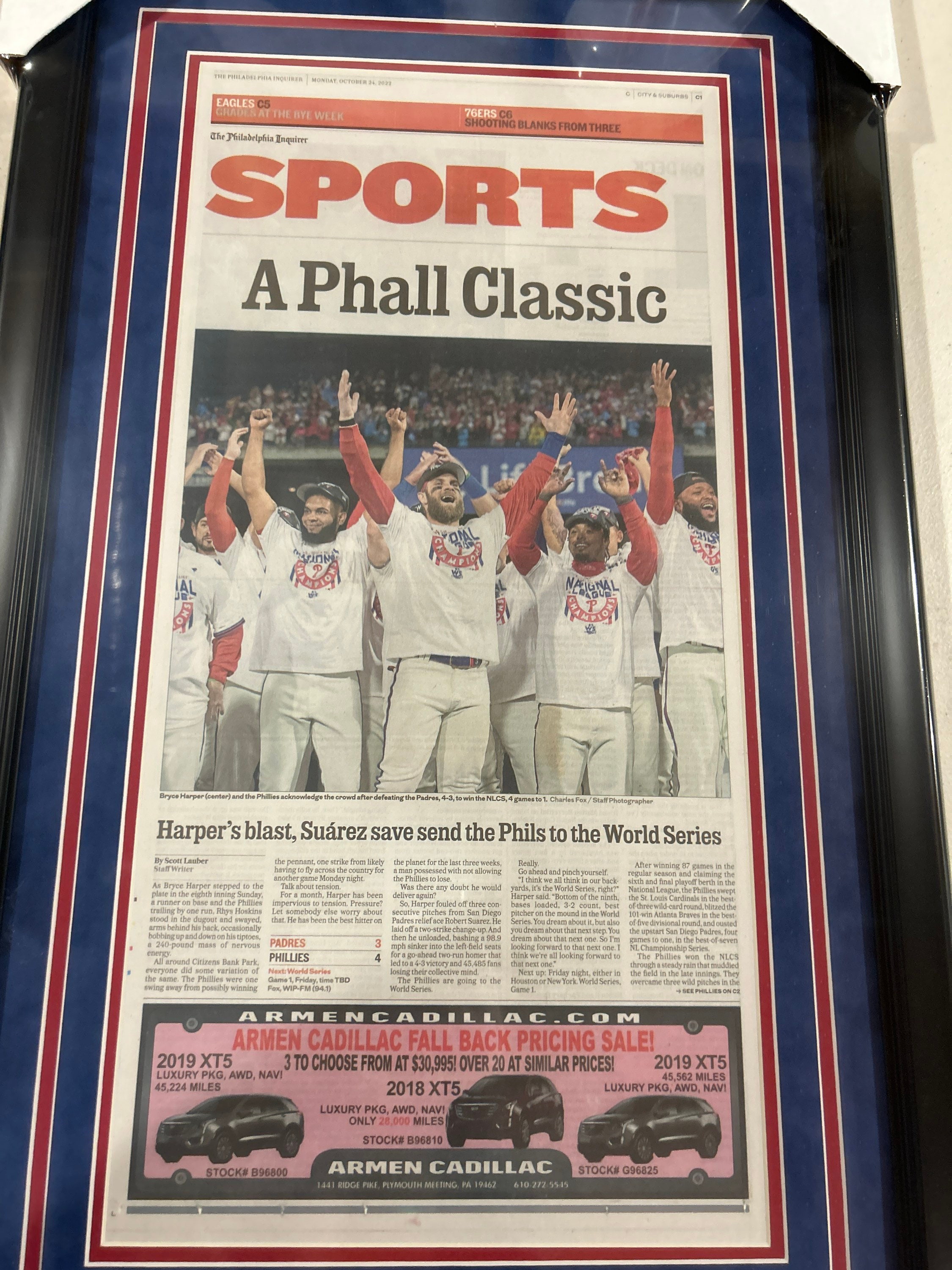 2022 Philadelphia Phillies NLCS Champions Framed 11x14 Philadelphia ...