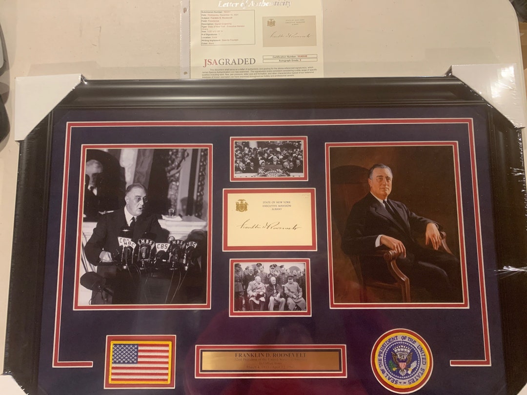 Franklin D. Roosevelt Autograph Signed President Cut Auto Photo Collage ...