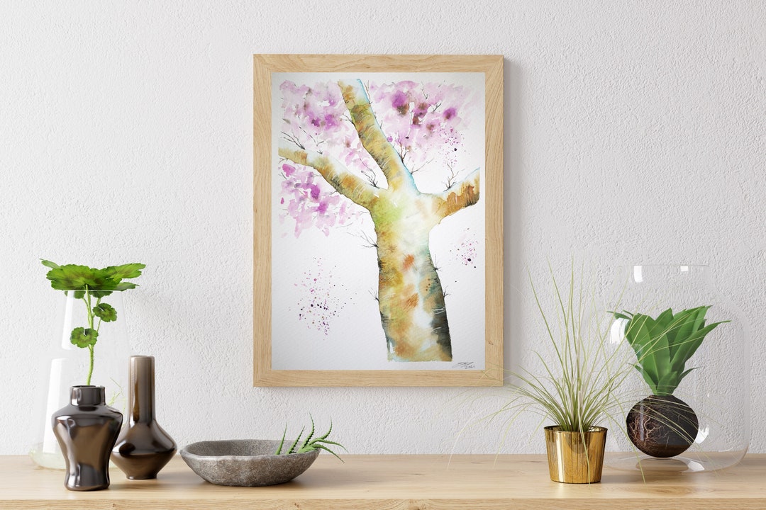 Arte moderno de un árbol, ilustración botánica, decoración árbol ...