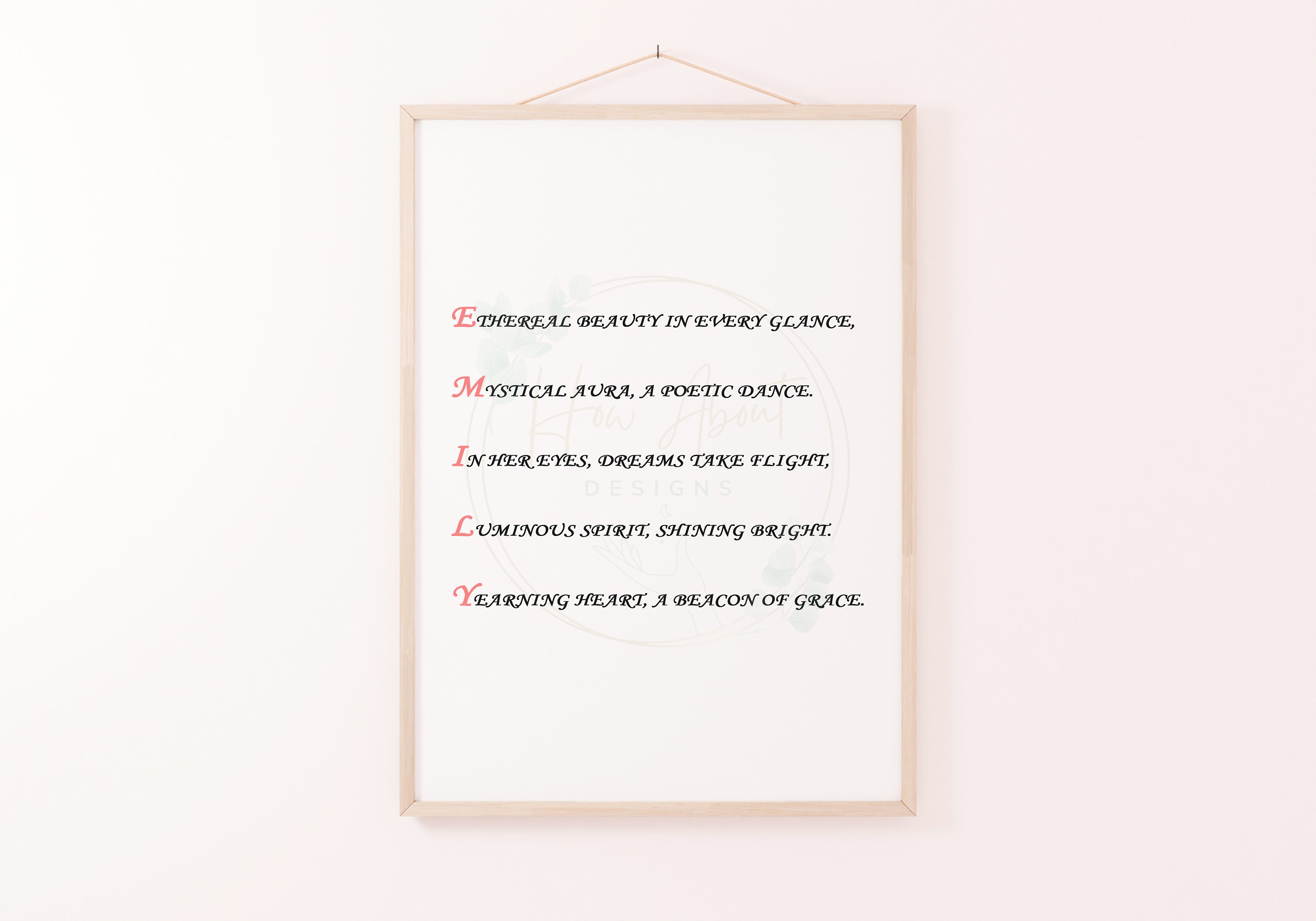 Personalized Acrostic Poem Gift Custom Name Poetry for Birthday, Unique ...