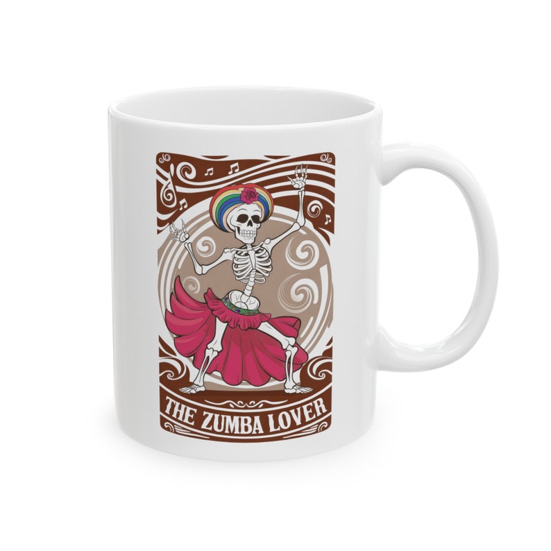 The Zumba Lover Tarot Card Skeleton Mug, Gift for Zumba Instructor ...