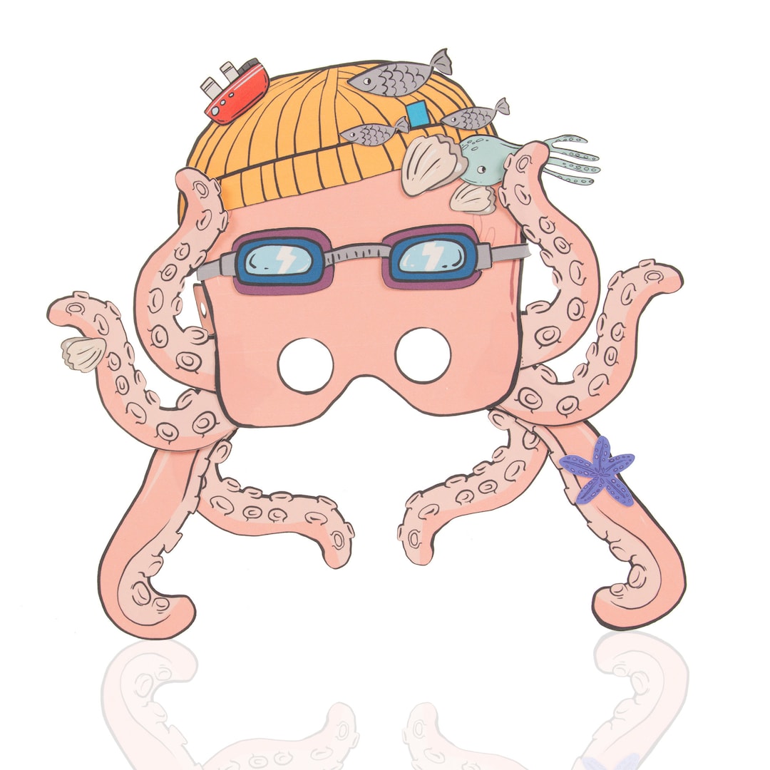 Octopus Paper Mask / Printable Mask / Downloadable Crafts / Party Mask ...