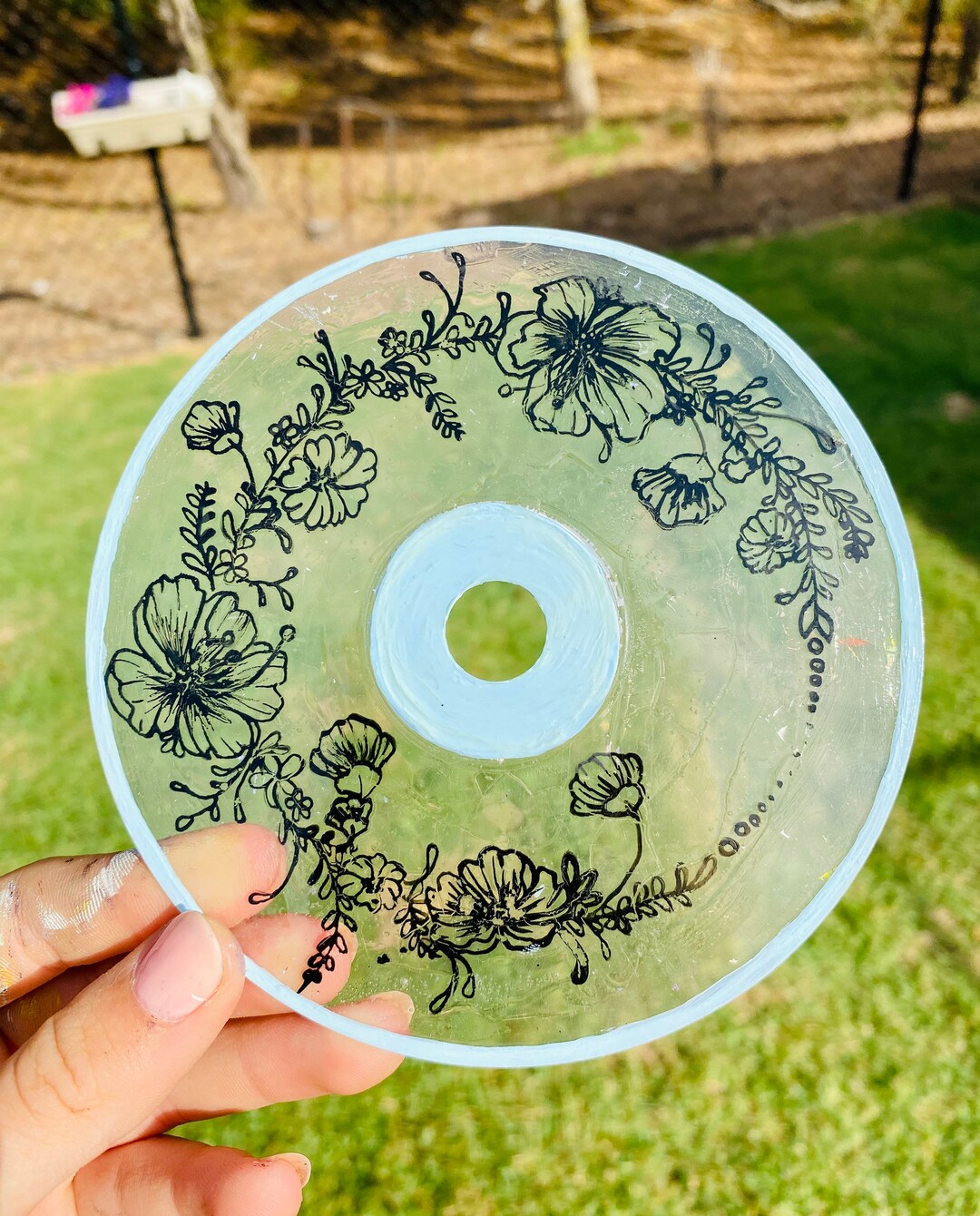Botanical Flower Leaf CD Painting Art Room Decor Comes With - Etsy