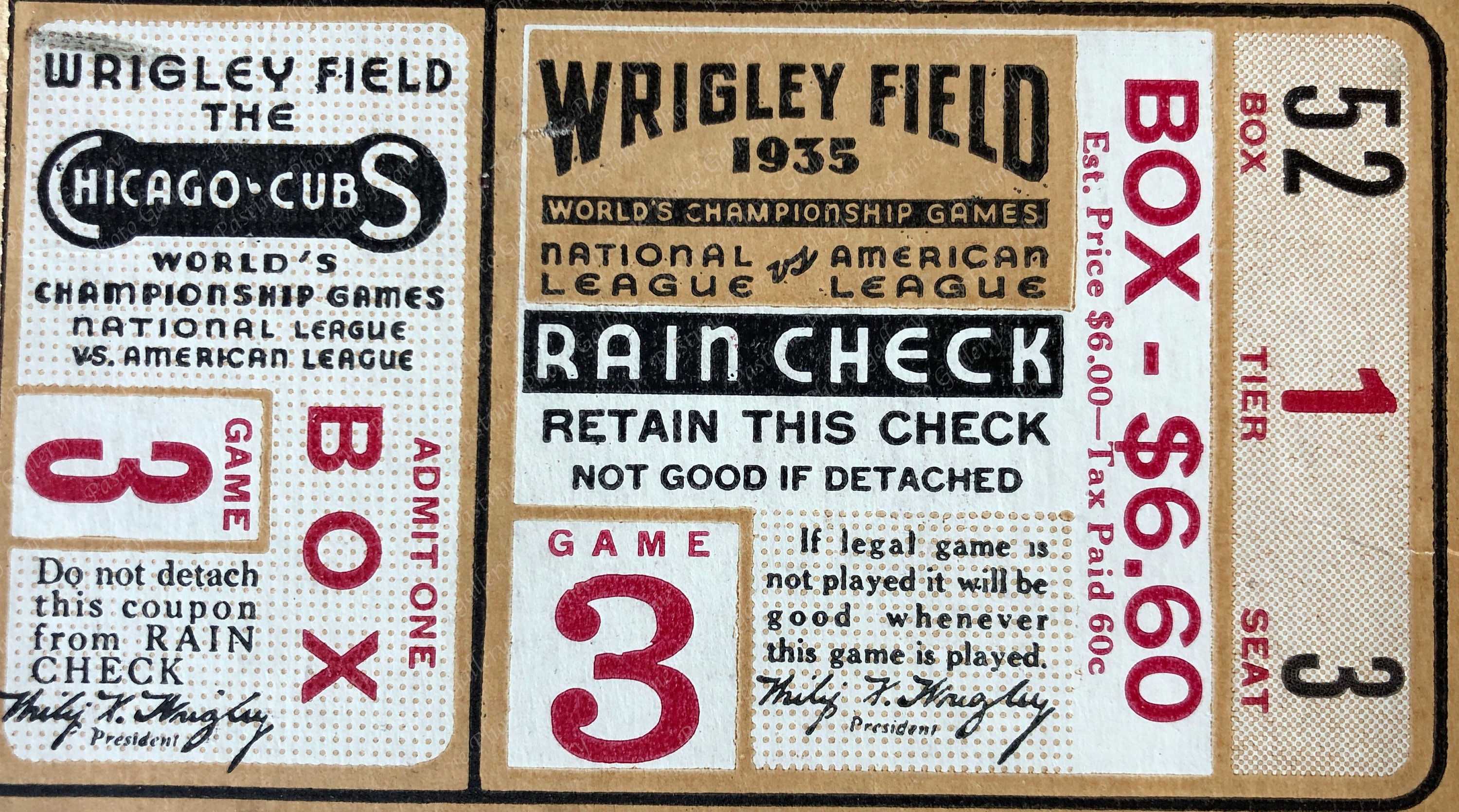 Vintage Chicago Cubs 1935 World Series Ticket Print - Etsy