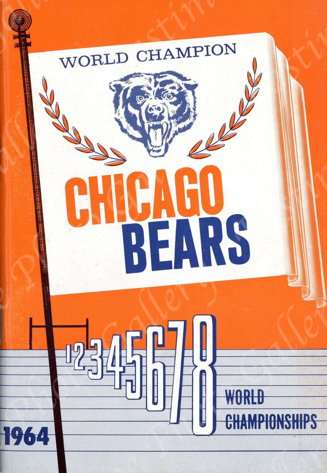 Vintage Chicago Bears 1964 Program Negative Print - Etsy