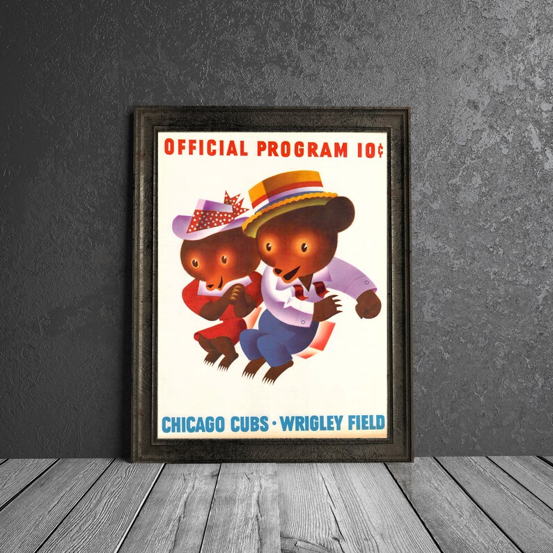 Vintage Chicago Cubs 1961 Scorecard Cover by Otis Shepard Print - Etsy