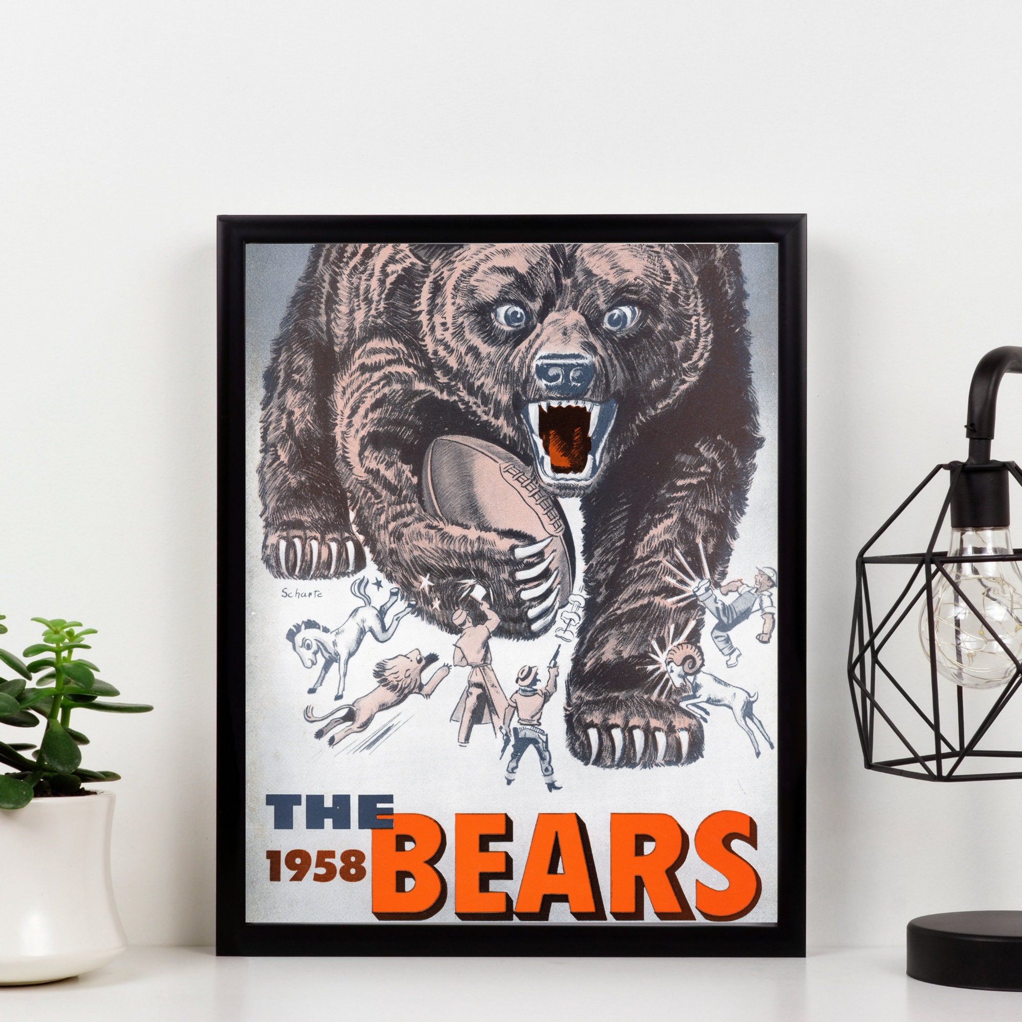 Vintage Chicago Bears 1958 Program Negative Print - Etsy