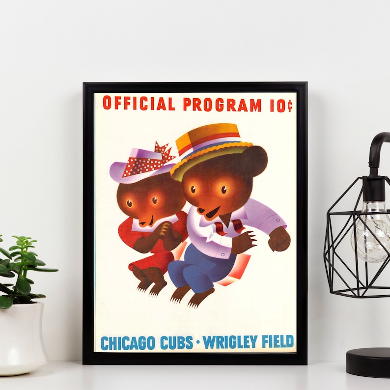 Vintage Chicago Cubs 1961 Scorecard Cover by Otis Shepard Print - Etsy