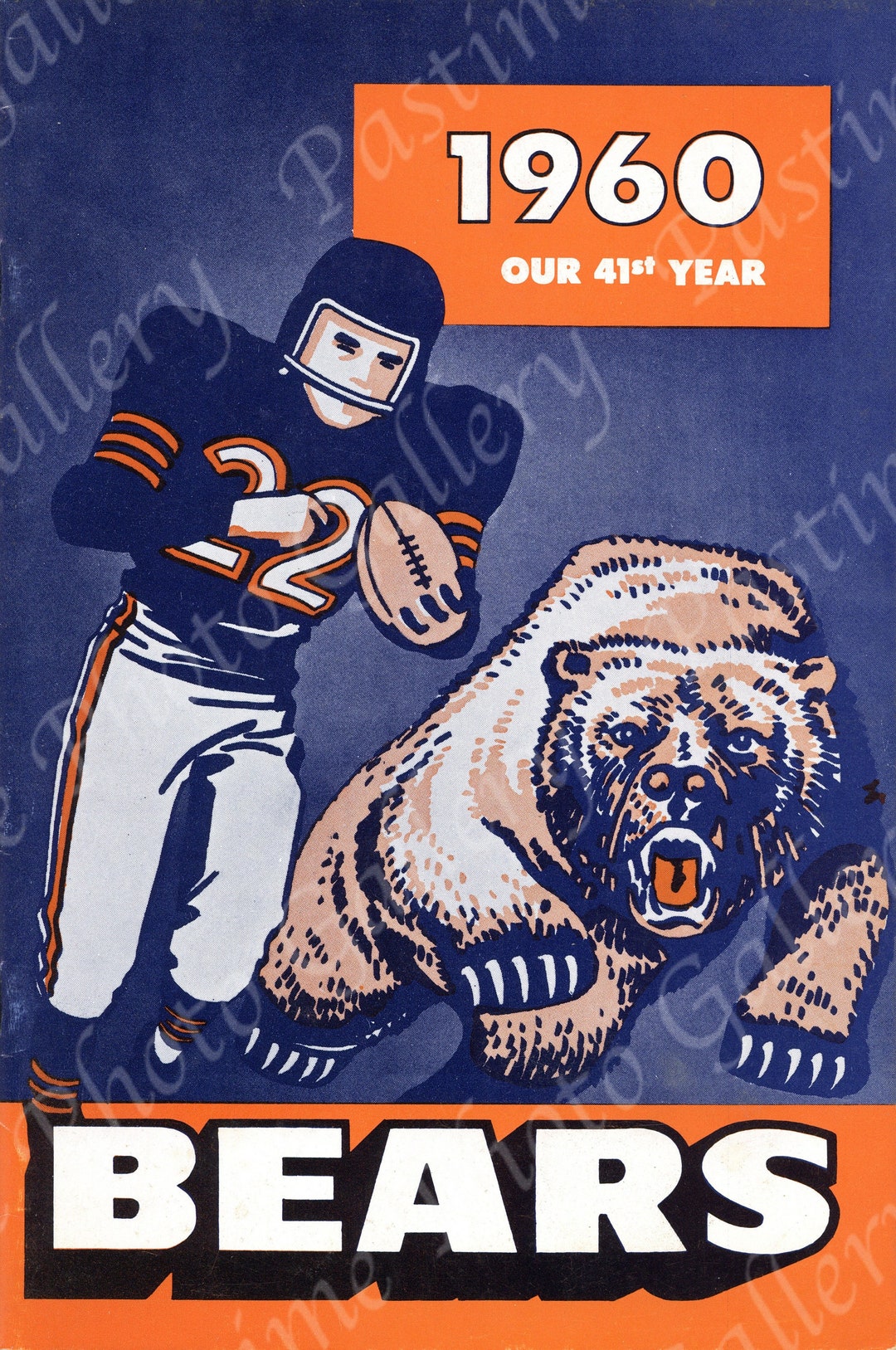 Vintage Chicago Bears 1960 Program Negative Print - Etsy