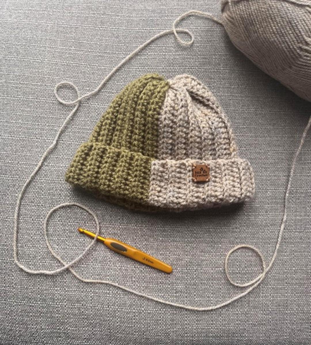 Half&half Beanie - Cute Handmade Crochet Beanie - Etsy