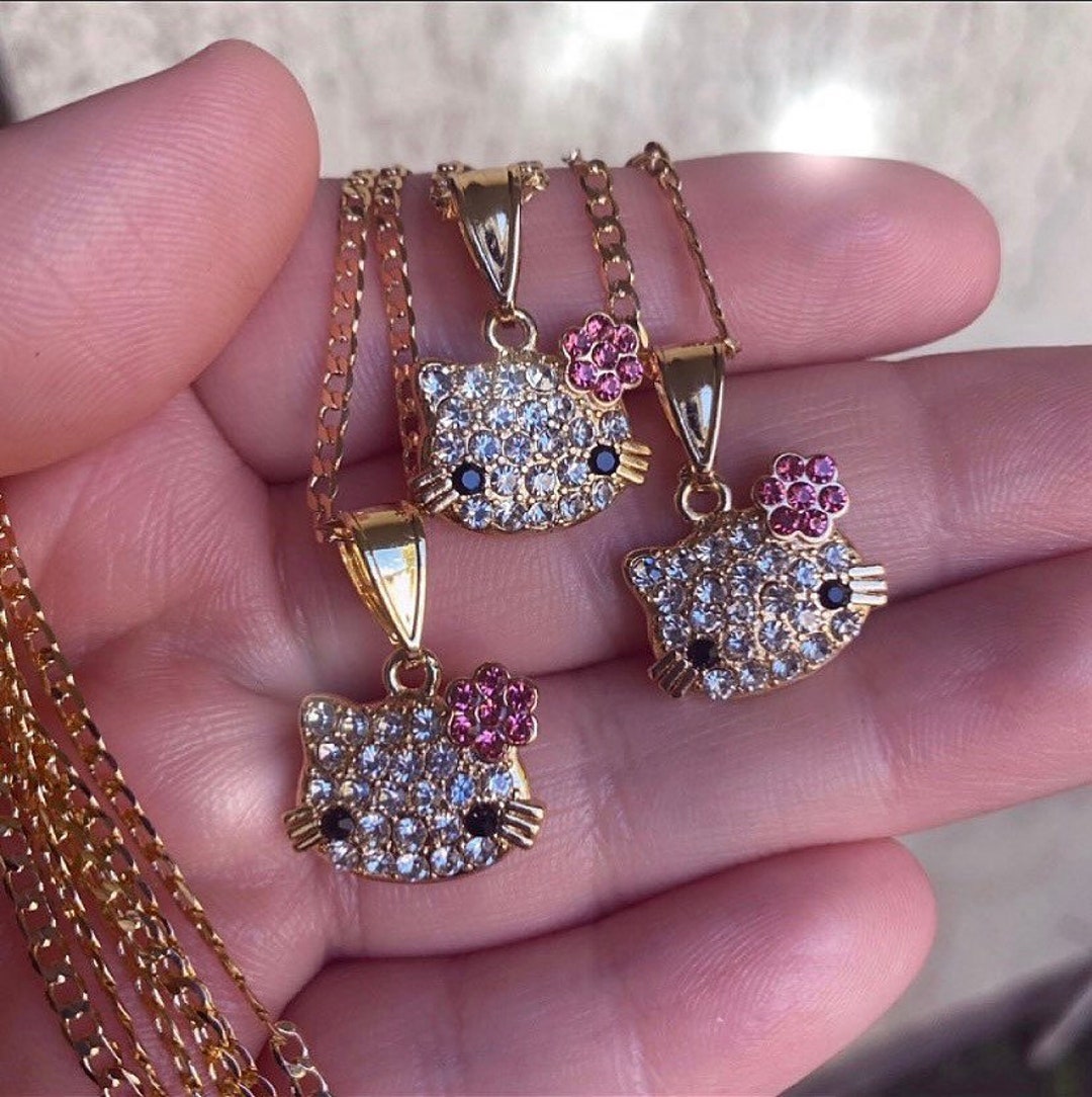 Kitty Gold Plated Necklace L Kitty Stainless Steel Necklace / Kitty ...