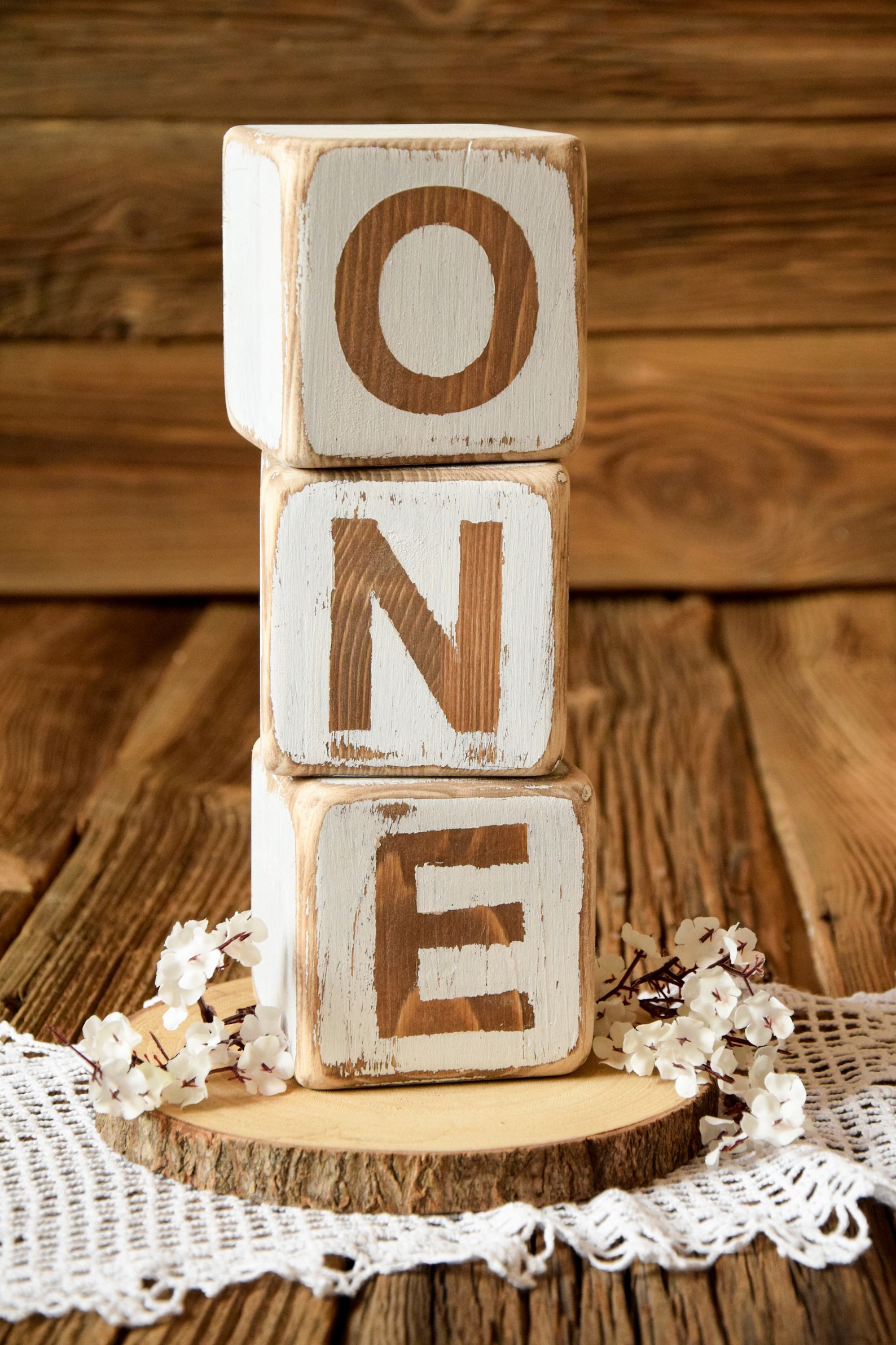 Wooden Cubes "one/two", Wooden Blocks Photography Props, Birthday ...