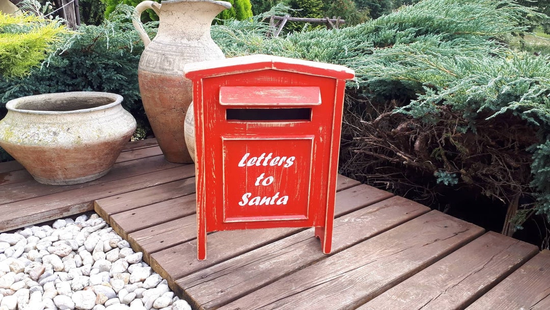 Wooden Santa's Letter Box, Photography Props, Christmas Ornament, Home ...