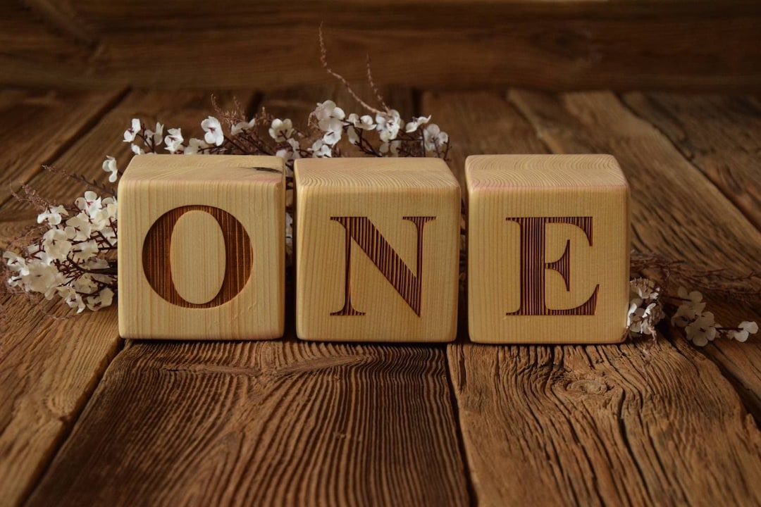 Wooden Cubes "one/two", Wooden Blocks Photography Props, Birthday ...