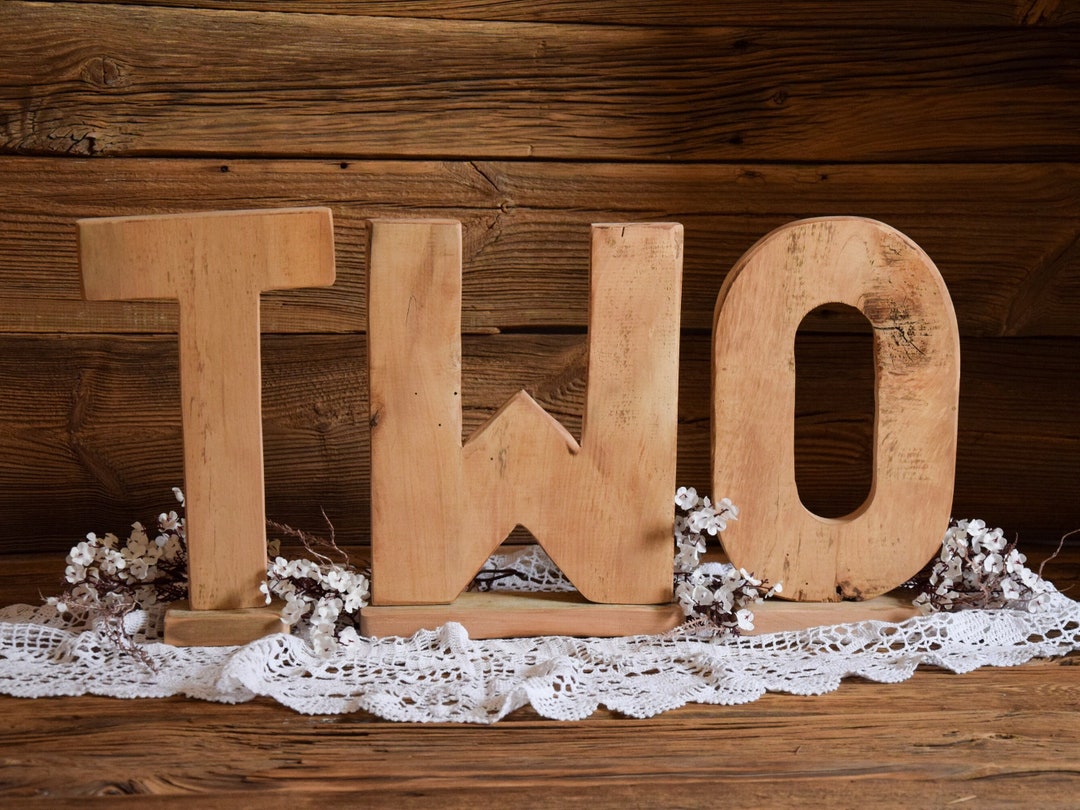 Wooden TWO Sign Photography Prop, Second Birthday Photography, Cake ...