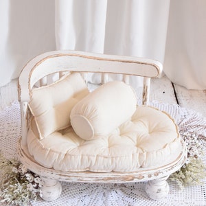 Wooden Chaise Longue With Pillows Photography Prop, Newborn and ...