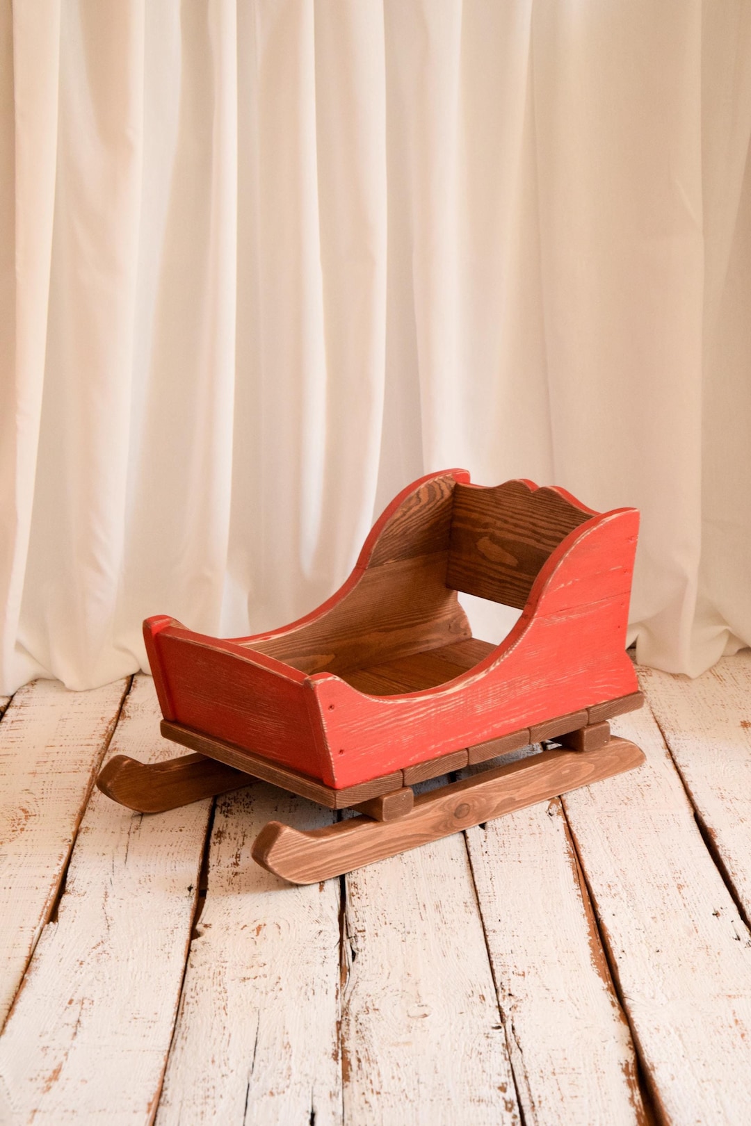 Wooden Santa’s Sledge Photography Prop, Christmas Decoration, Studio ...