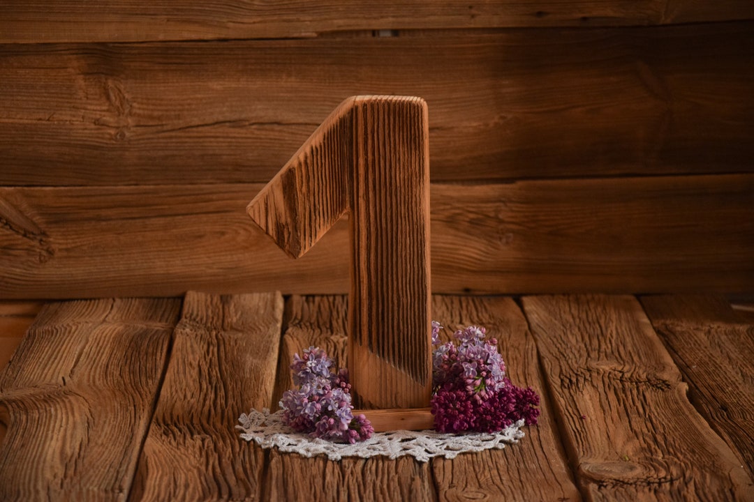 Wooden One Sign, Number One, First Birthday, Cake Smash, One Year ...