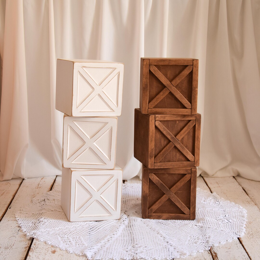 Decorative Cubes X, Photography Props, Wooden Blocks, Newborn ...