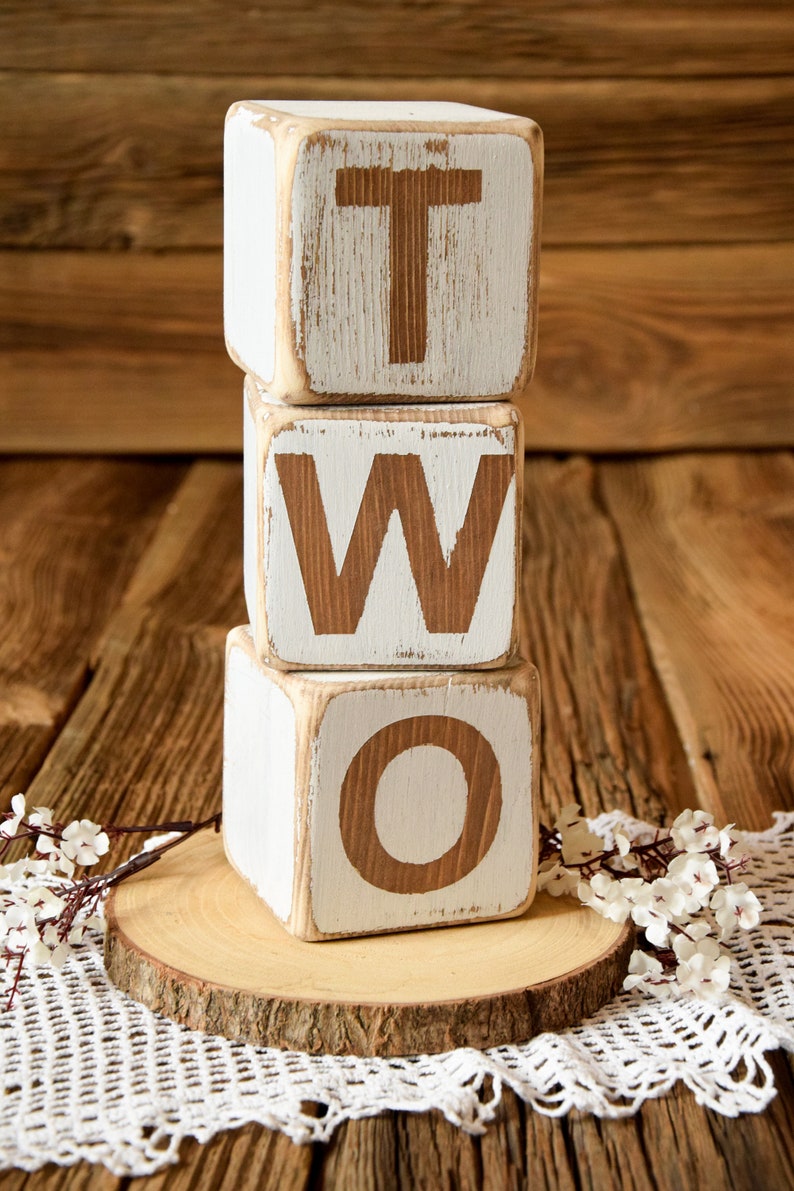 Wooden Cubes "one/two", Wooden Blocks Photography Props, Birthday ...