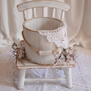 Wooden Bucket for Newborn Photography, Posing Bowl, Baby Photo Prop ...