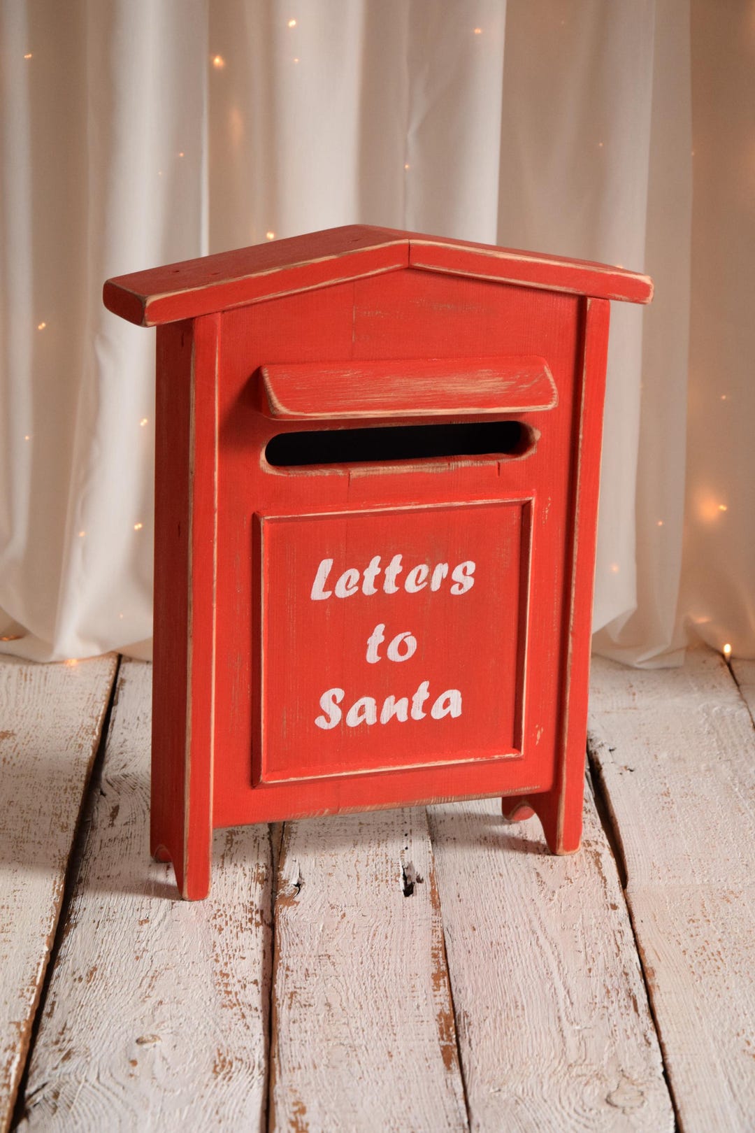 Wooden Santa's Letter Box, Photography Props, Christmas Ornament, Home ...