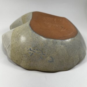 Signed Studio Art Pottery Bowl Abstract Blue, Pink, & Cream Glaze ...