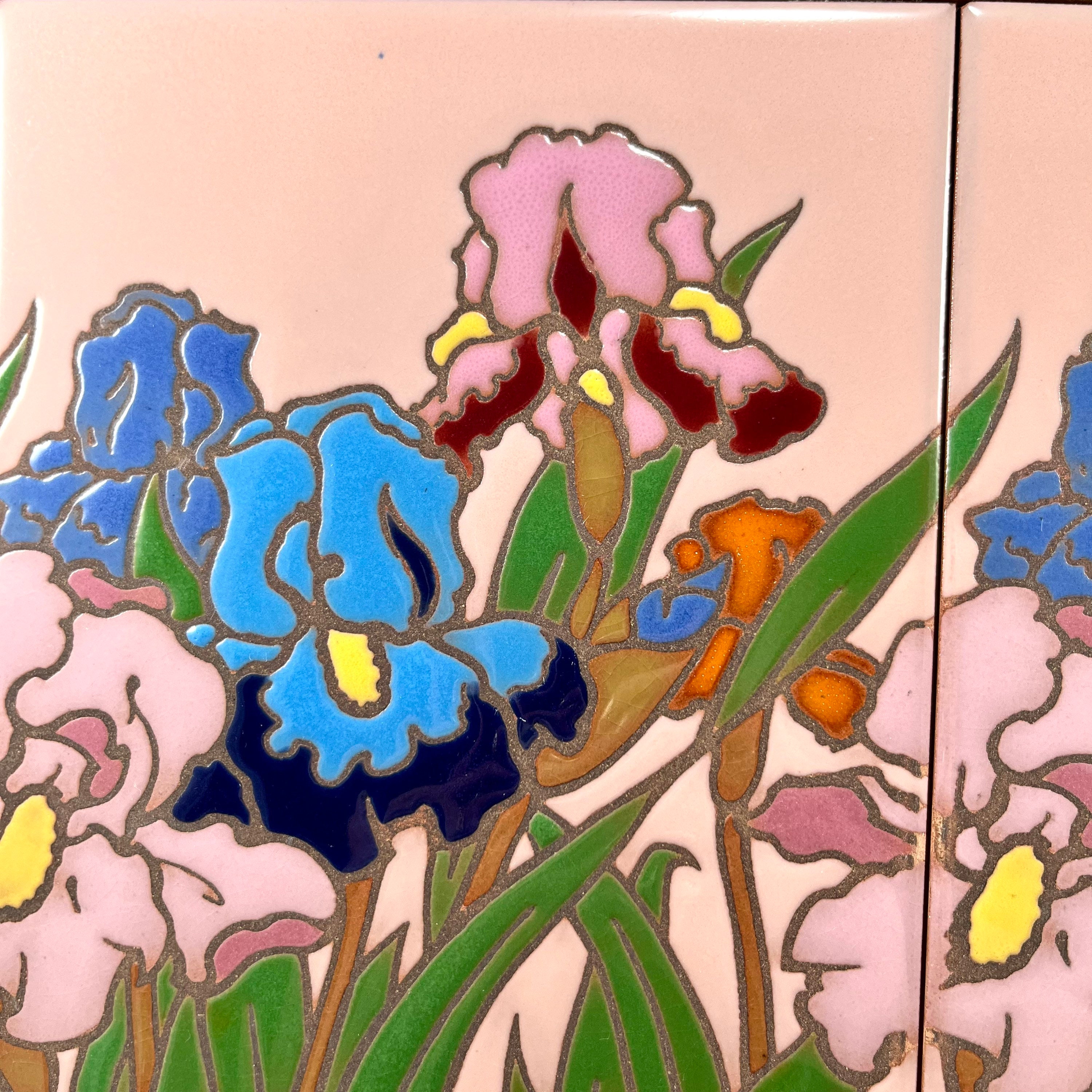 Framed Iris Ceramic Art Tiles, Wall Hanging Arius Tile Gallery, 1987 ...