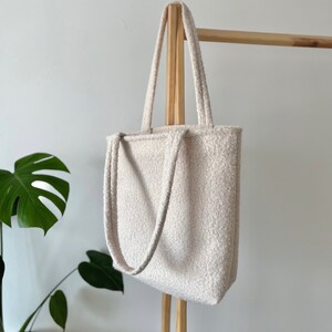 Teddy Tote Bag With Zipper, Sherpa Tote Bag, Fluffy Bag, Sherpa Purse ...