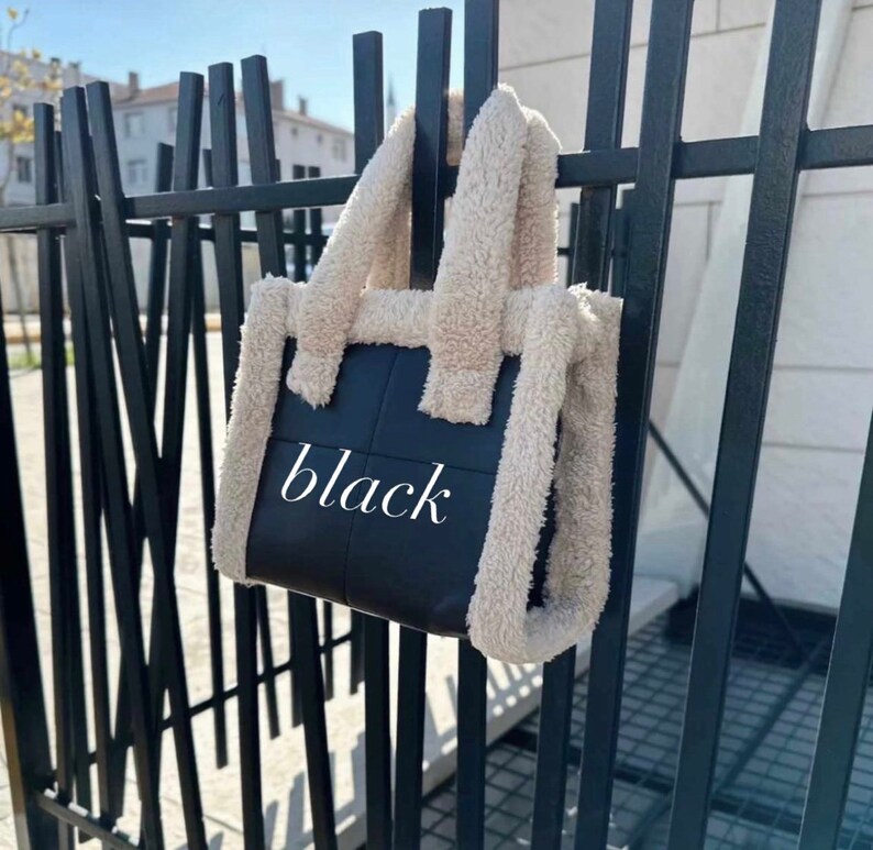 Sherpa Tote Bag Fluffy Crossbody Bag Sherpa Purse Teddy Tote Bag
