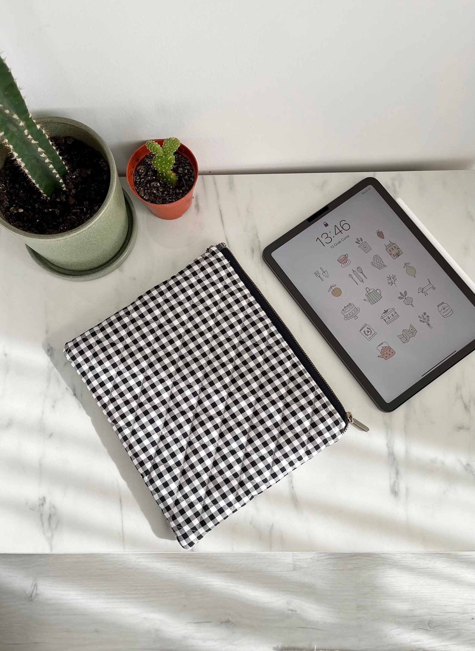 Quilted iPad Sleeve, iPad Case, Laptop Sleeve, iPad Air Sleeve, Tablet ...