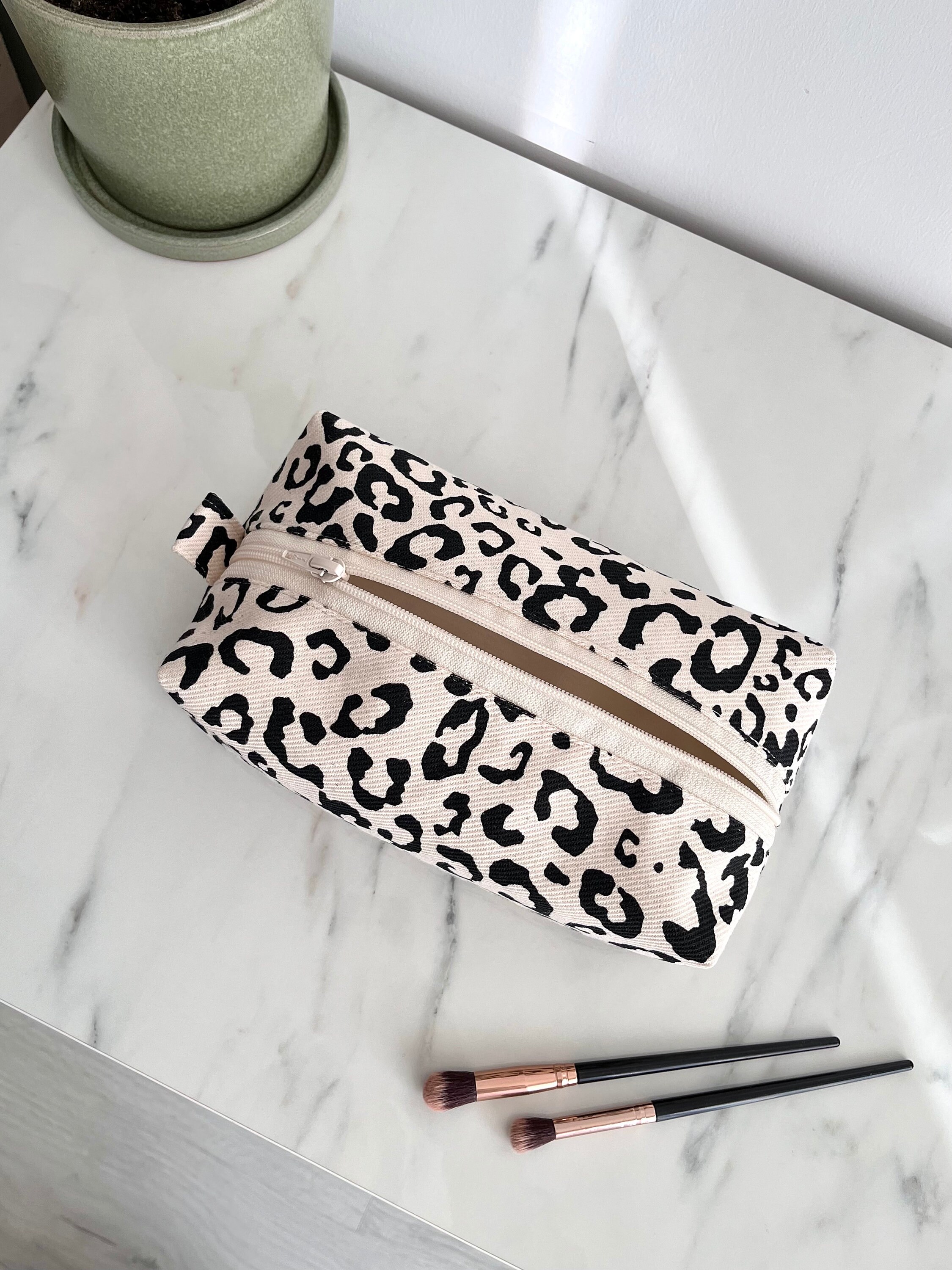 Leopard Makeup Bag Makeup Pouch Leopard Cosmetic Bag - Etsy
