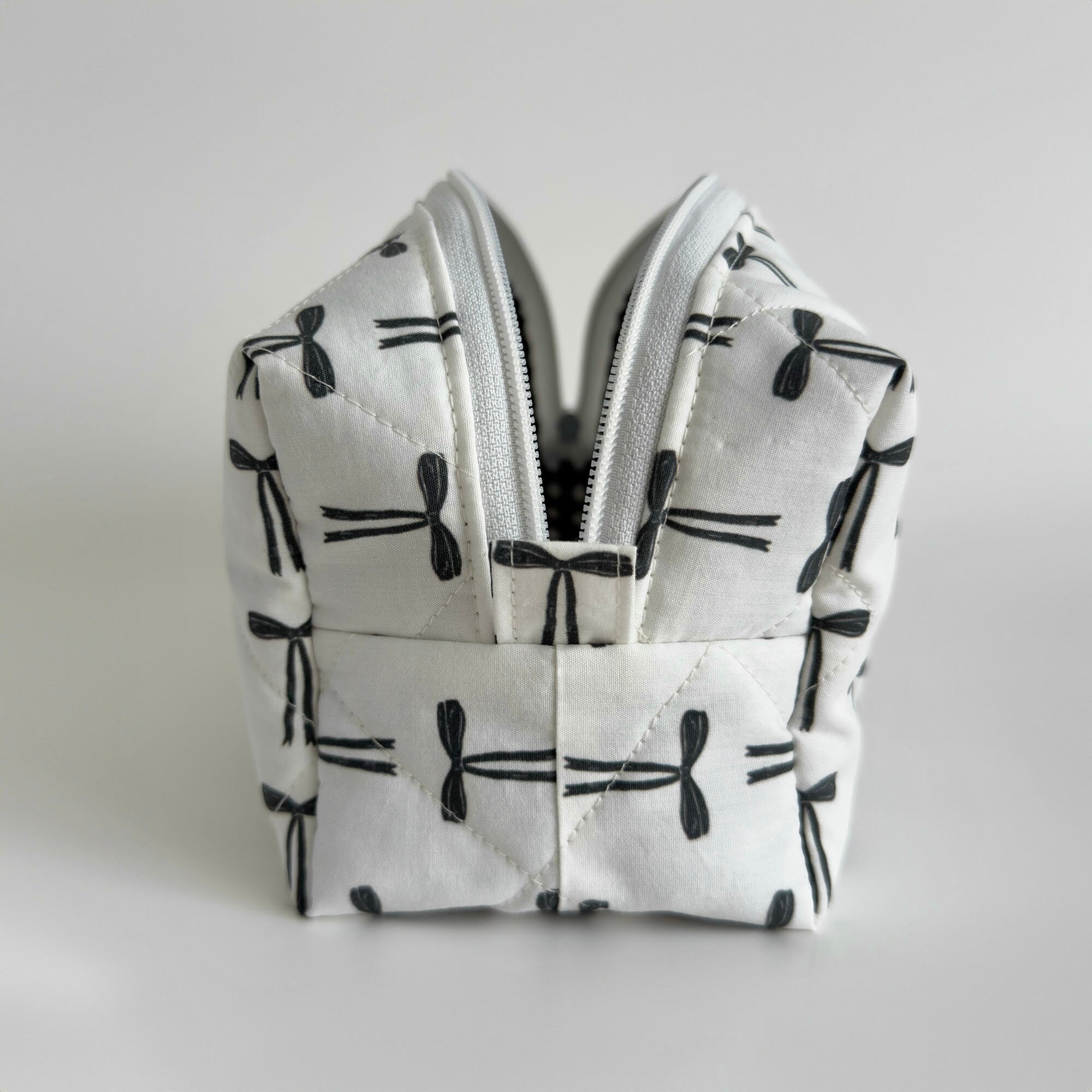 Quilted Makeup Bag, Coquette Makeup Bag, Ribbon Makeup Bag, Coquette ...