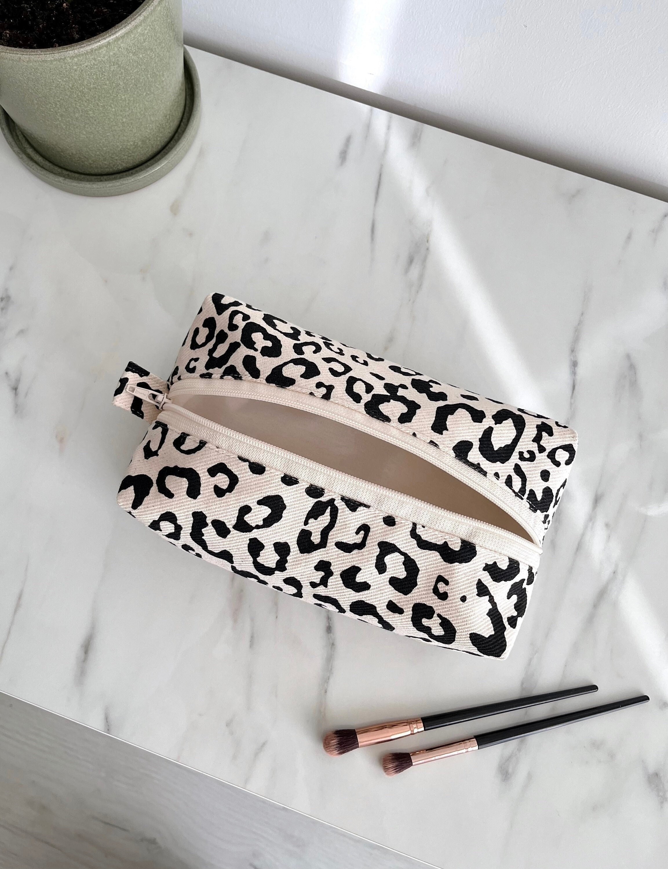 Leopard Makeup Bag Makeup Pouch Leopard Cosmetic Bag - Etsy