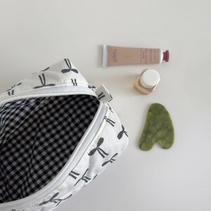 Quilted Makeup Bag, Coquette Makeup Bag, Ribbon Makeup Bag, Coquette ...