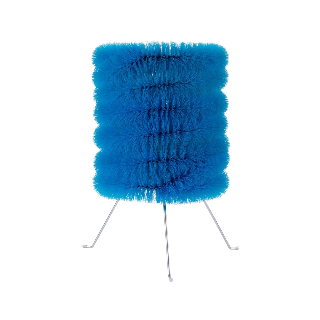 Vintage IKEA LYSBOJ Table Lamp, Blue Wire Brush Shade, Chromed Tripod ...