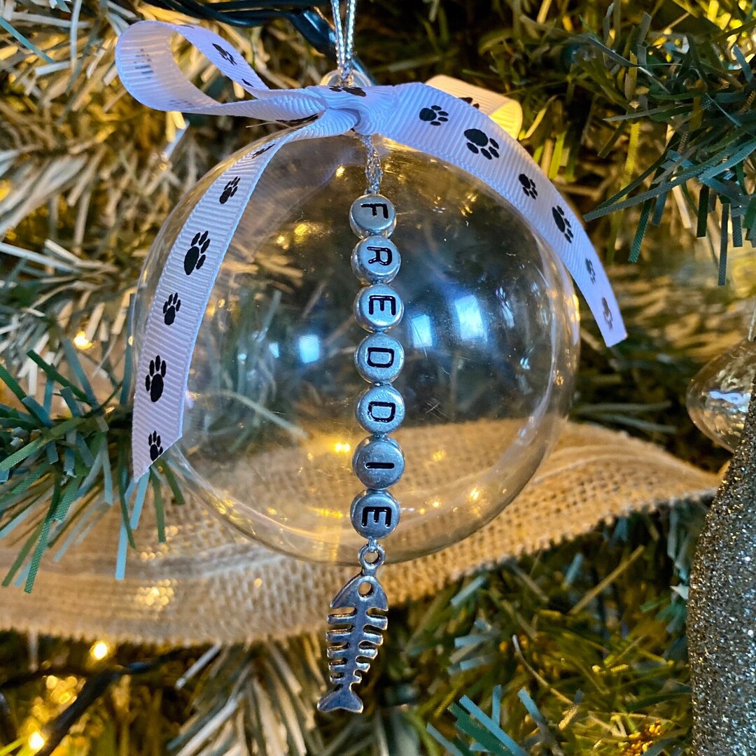 Personalised Fillable Cat Christmas Bauble Christmas Tree Bauble for ...