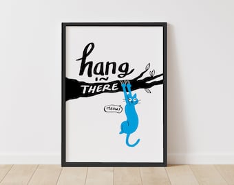 Hang in There Cat Poster - Etsy