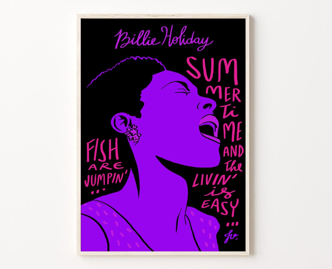 Billie Holiday Poster, Unofficial Fun Art Poster, Jazz Wall Decor ...