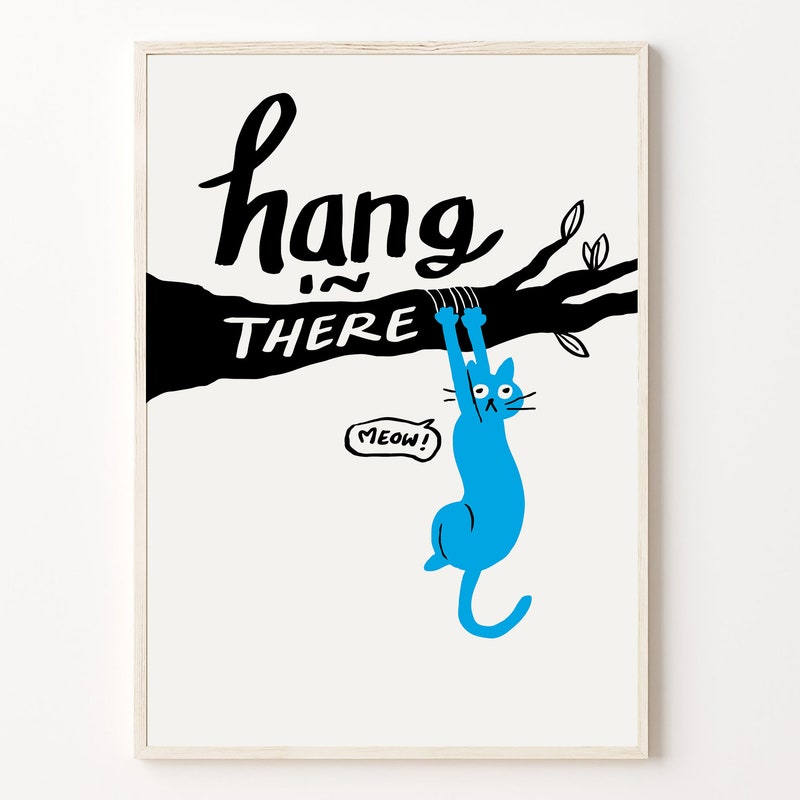 Hang in There Cat Poster - Etsy