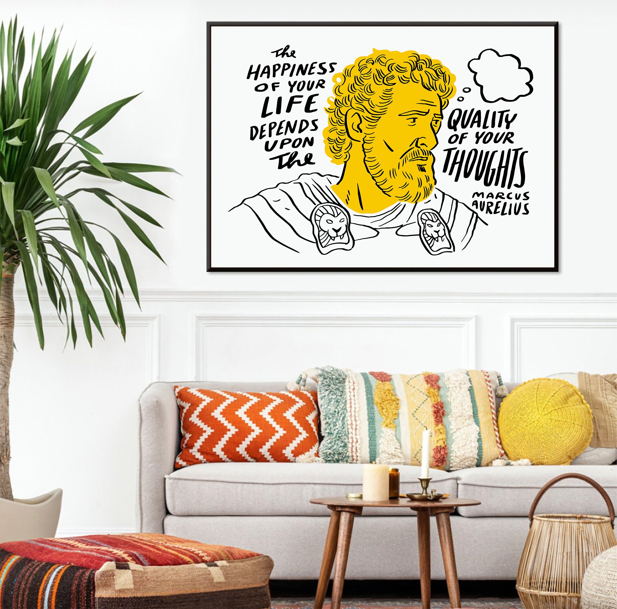 Marcus Aurelius Original Art Print Philosophy Quote Poster - Etsy