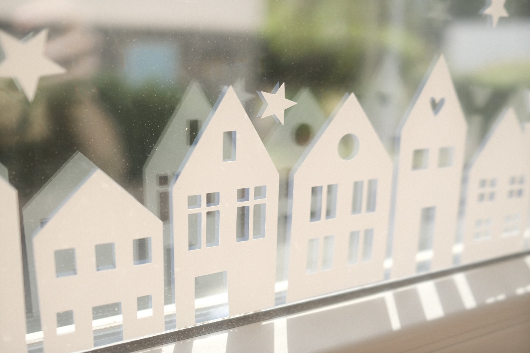 Window Picture, Sticker, Vinyl Sticker Houses, Winter Village - Etsy