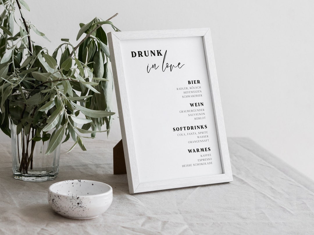 A5 Drinks Menu Wedding Drinks Overview Bar Sign Wedding - Etsy