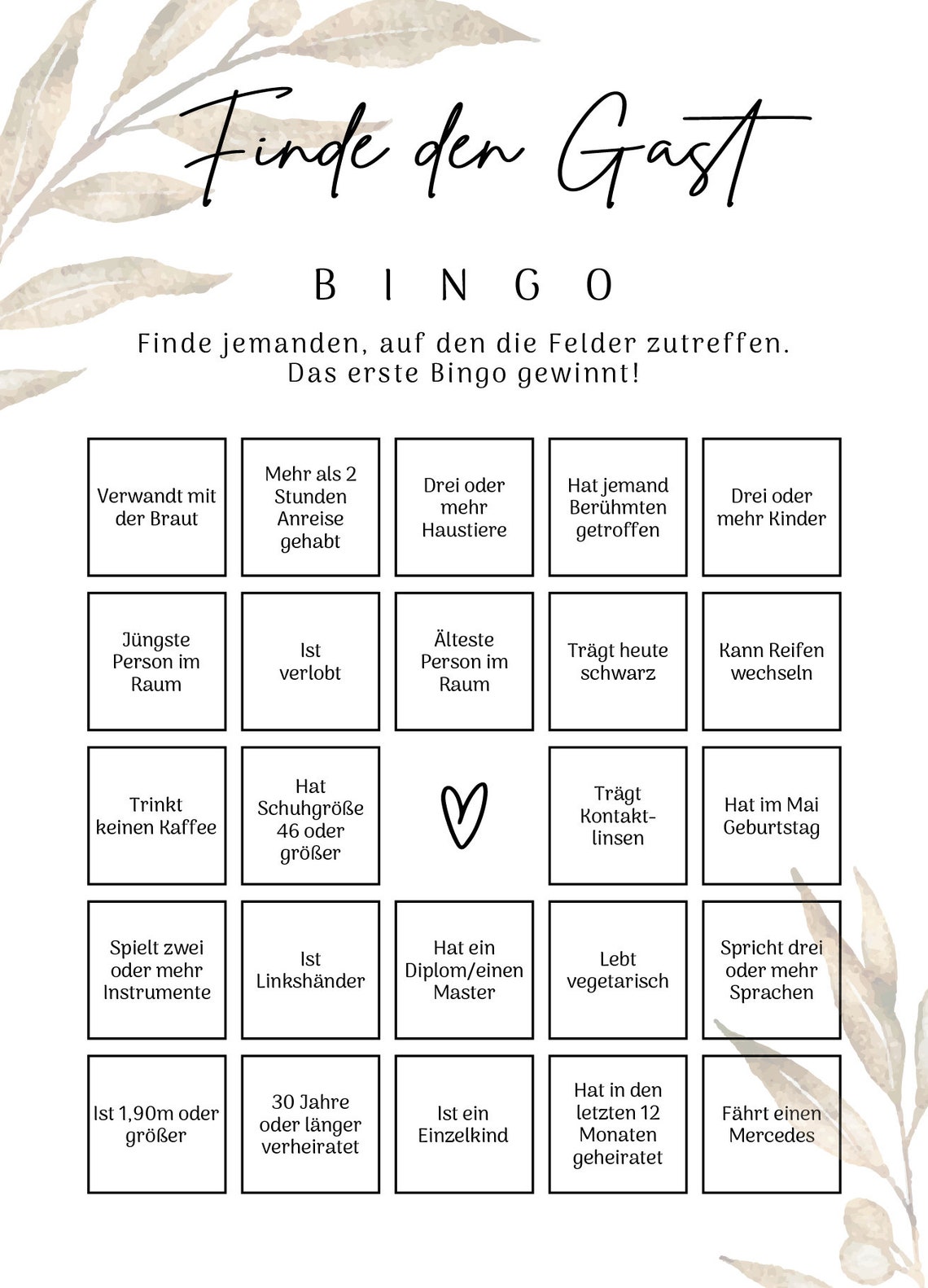 Finde Den Gast Fragen