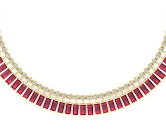 Ruby Choker Necklace - Etsy