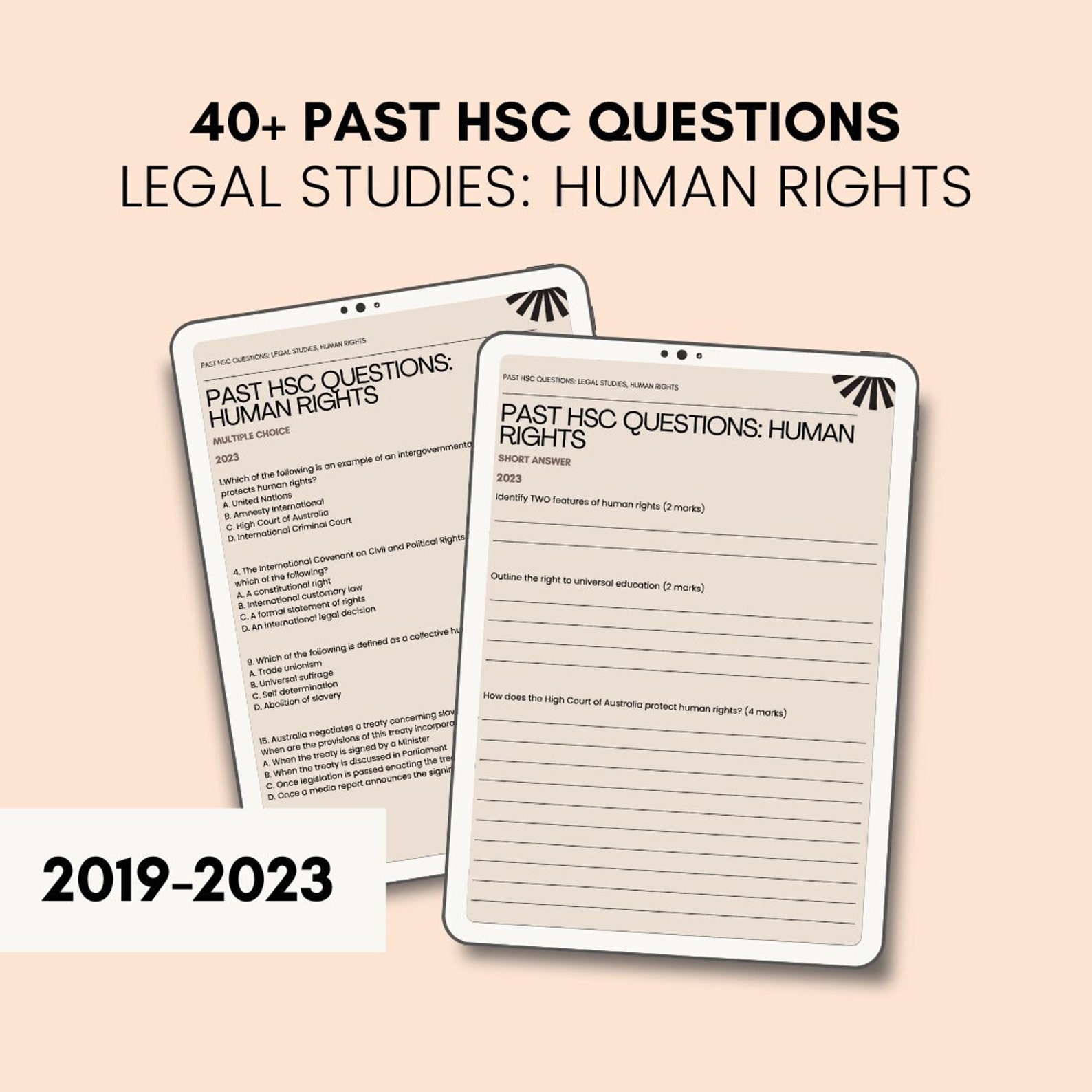 Past HSC Legal Studies Human Rights Questions, 2019-2023 - Etsy