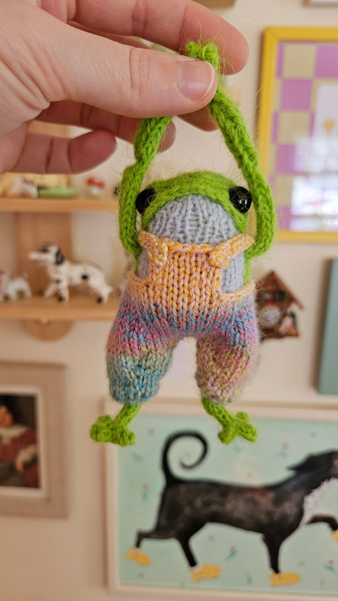 Mini Frog Bag Friend in Overalls Bag Friend Froggy Cute Mini Handknit ...