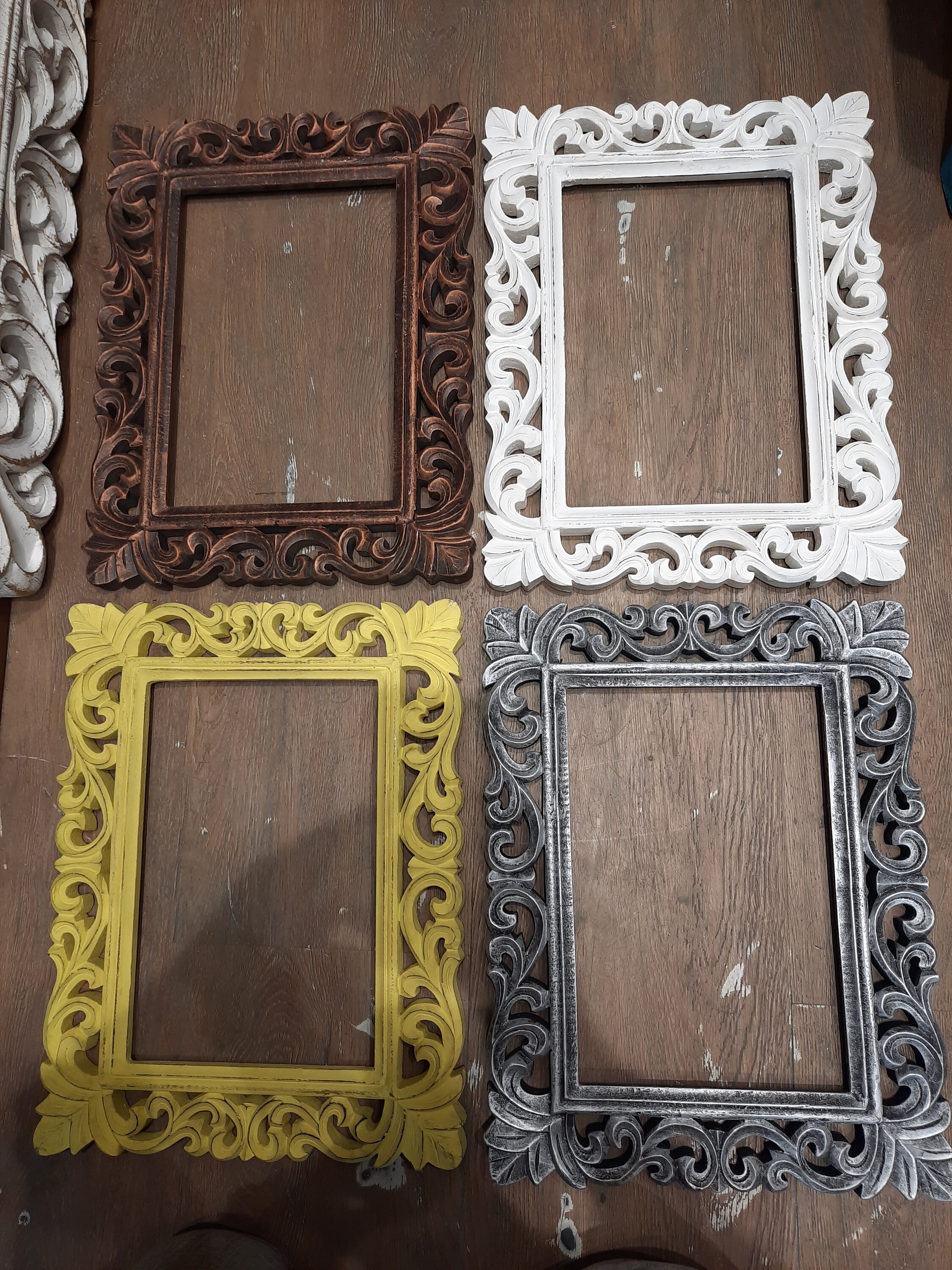Handmade Wooden Mirror Frames 1 on 1 Free Copper Color Vintage Rustic ...