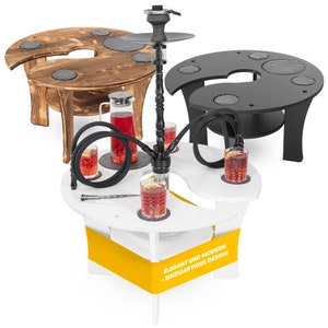 Shisha Table With Accessories Natural Slate Coasters for Snacks ...